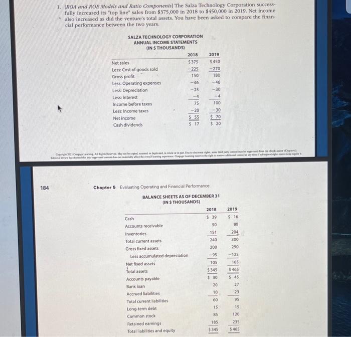 [Solved]: answer a, b, c, d 1. [ROA and ROE Models and Ratio