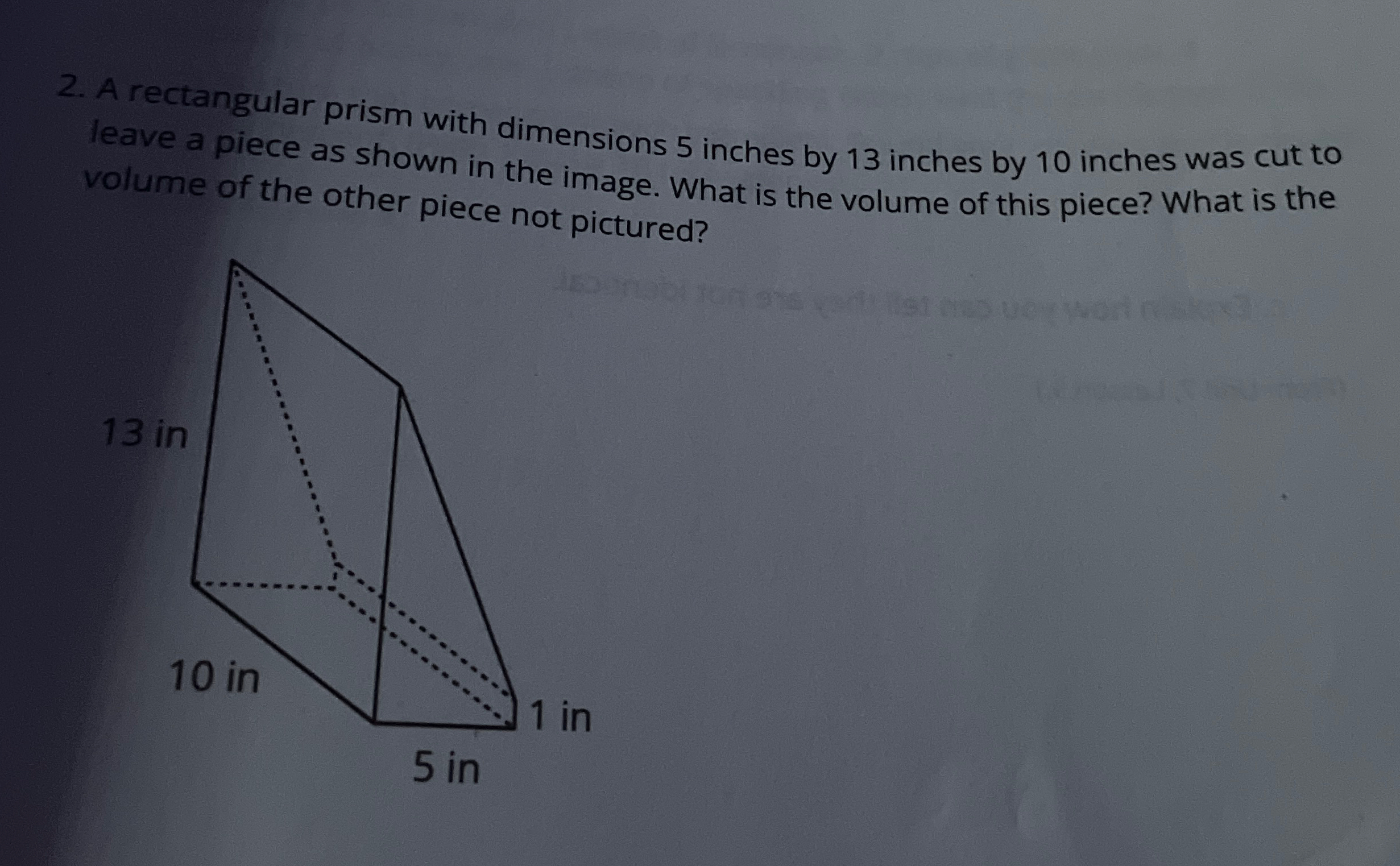 Solved A rectangular prism with dimensions 5 ﻿inches by 13 | Chegg.com