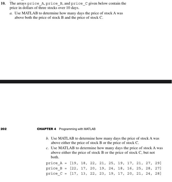Solved 10. The arrays price_A, price_B, and price_C given | Chegg.com