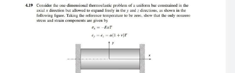Solved 4 19 Consider The One Dimensional Thermoelastic