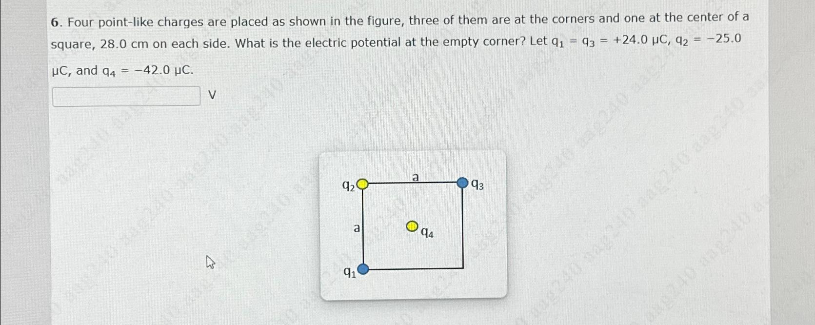Solved Four point-like charges are placed as shown in the | Chegg.com