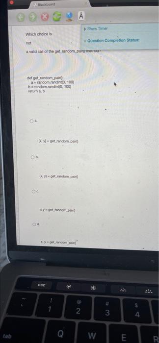 Solved Backboard Å → Show Timer Which choice is Question | Chegg.com
