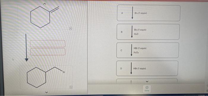 Solved Br Q Q A B C D Br2 (1 equiv) Br2 (1 equiv) H₂O HBr (1 | Chegg.com