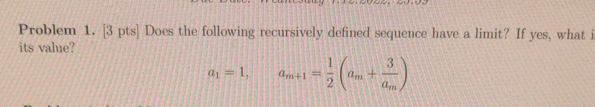 Solved Problem 1. [3 pts] Does the following recursively | Chegg.com