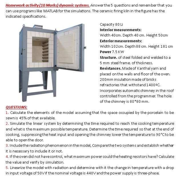 Solved Homework activity (10 ﻿Marks) ﻿dynamic systems. | Chegg.com