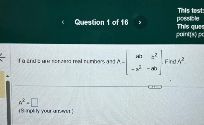 Solved If a and b are nonzero real numbers and | Chegg.com