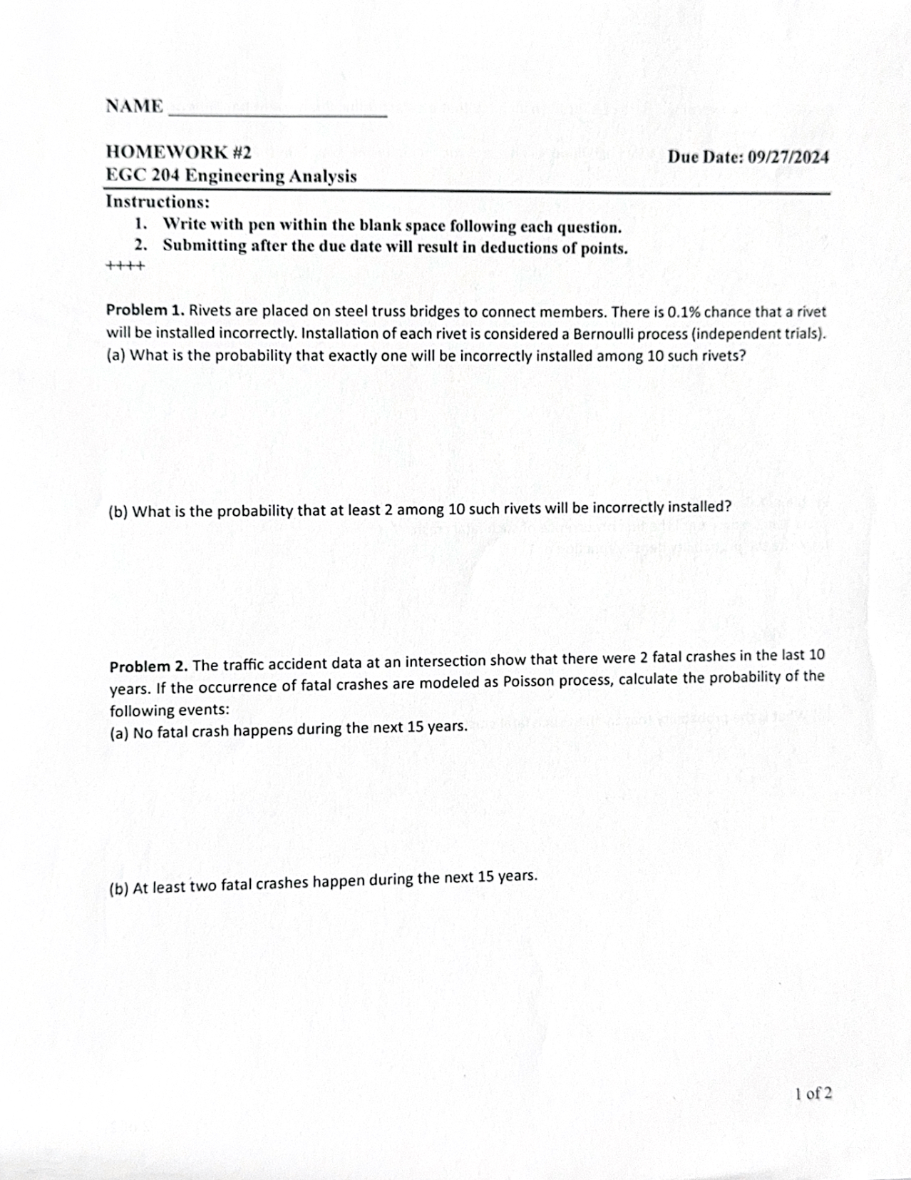 Solved HOMEWORKEGC 204 ﻿Engineering | Chegg.com