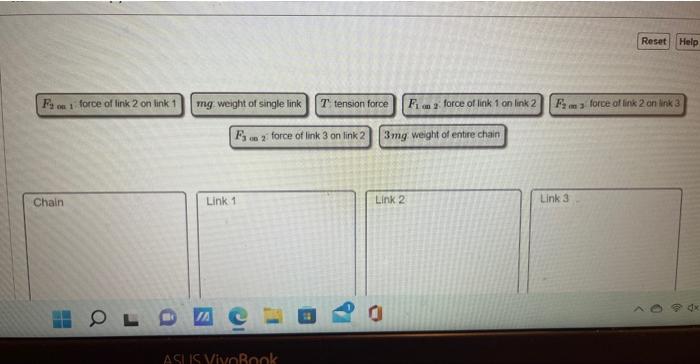 A student suspends a chain consisting of three links, | Chegg.com