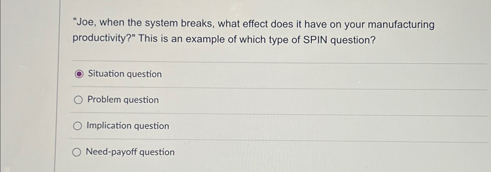 Solved "Joe, when the system breaks, what effect does it | Chegg.com