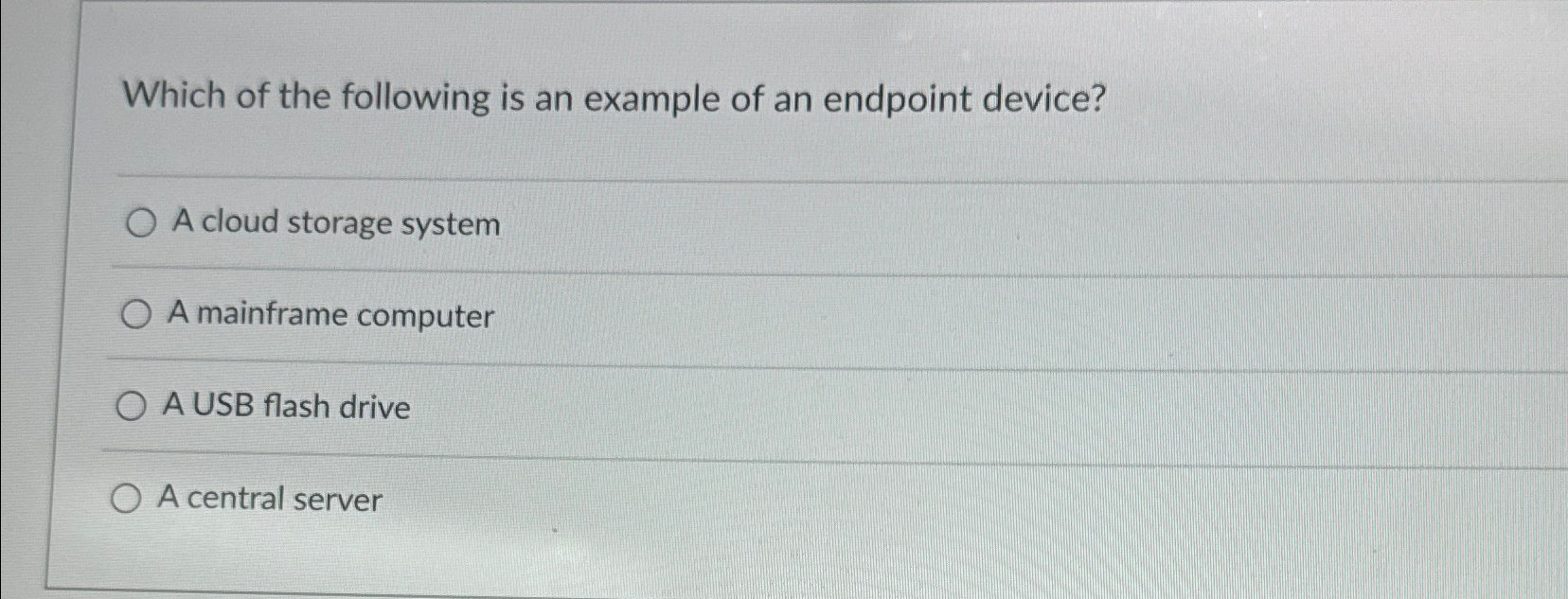 Solved Which of the following is an example of an endpoint | Chegg.com