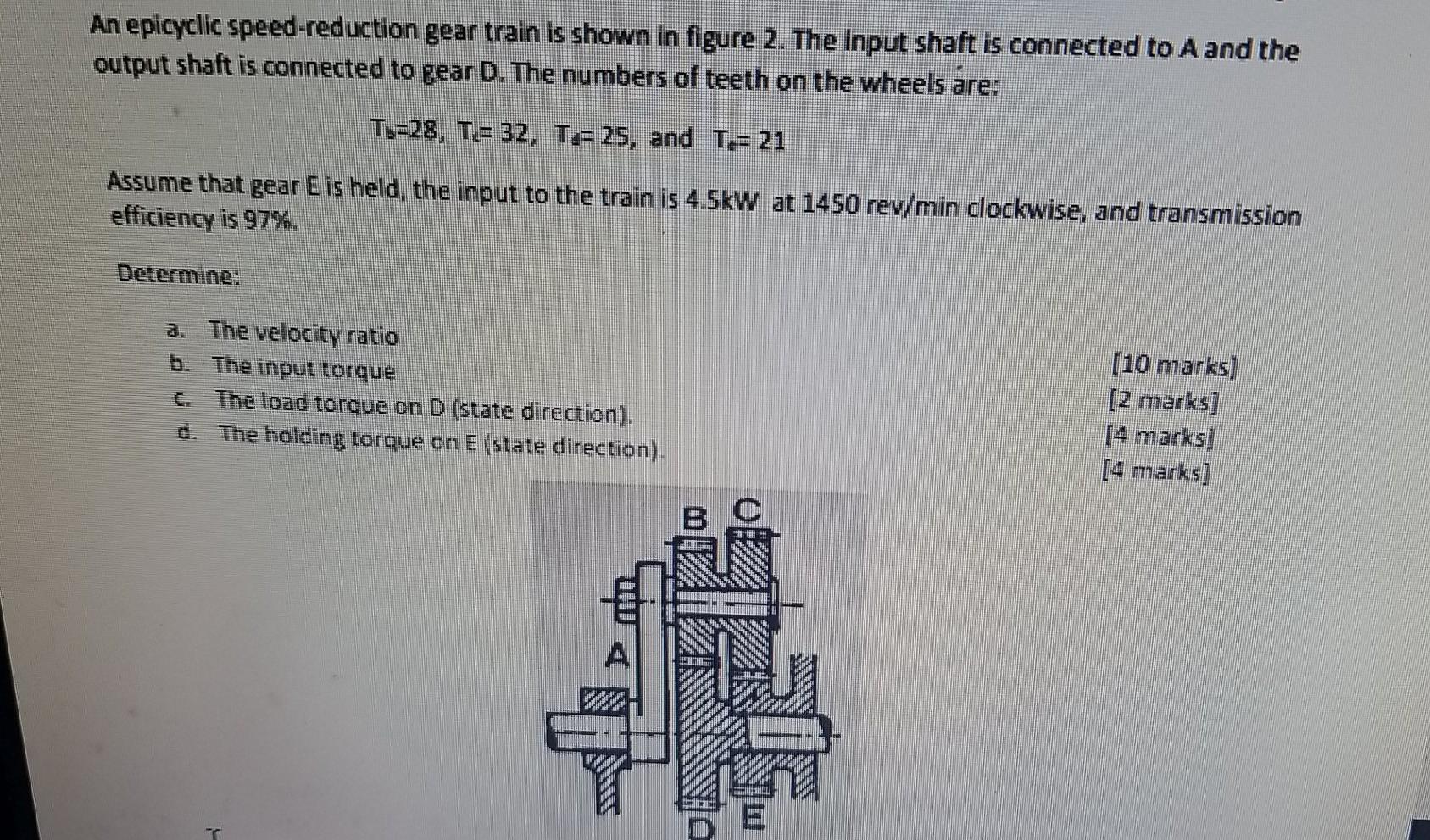 Solved An epicyclic speed-reduction gear train is shown in | Chegg.com