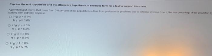 Solved Express the null hypothesis and the alternative | Chegg.com