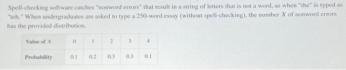 Solved Spell-checking software catches "nonword errors" that | Chegg.com