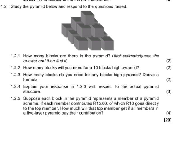 Solved 1.2 Study the pyramid below and respond to the | Chegg.com