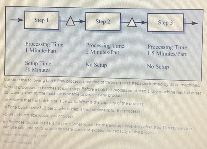 Solved Step 1 Step 2 Step 3 Processing Time: 1 Minute/Part | Chegg.com