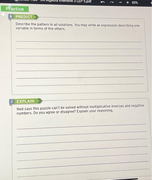 Describe the pattern in all solutions. You may write | Chegg.com