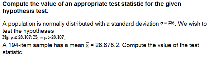 Solved Compute the value of an appropriate test statistic | Chegg.com