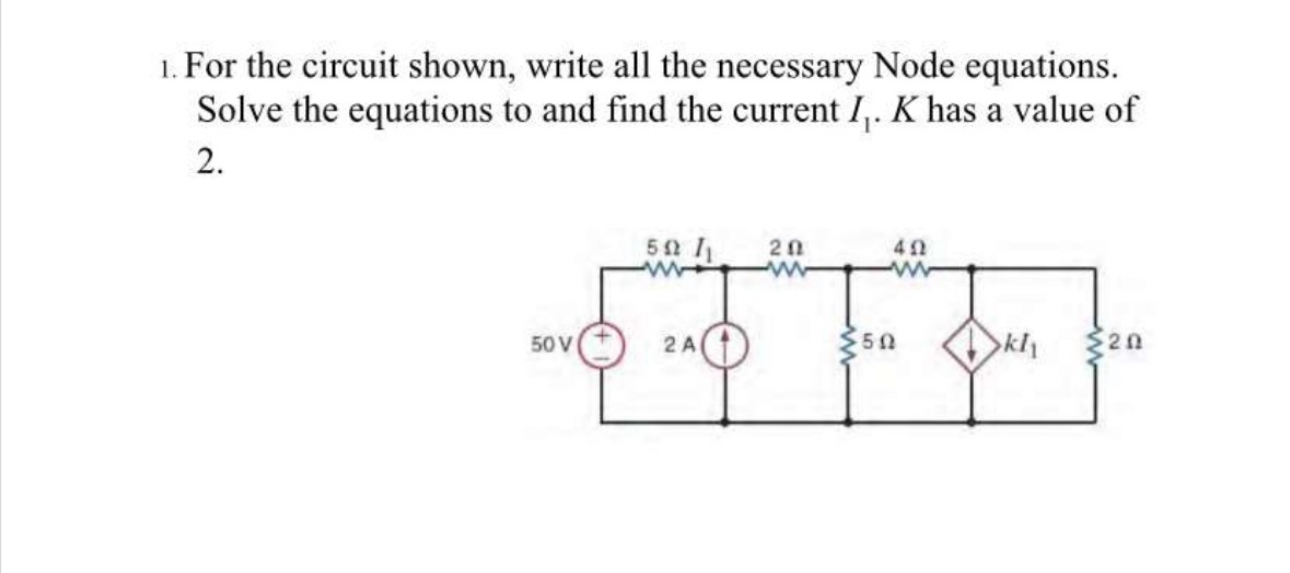 Solved For the circuit shown, write all the necessary Node | Chegg.com