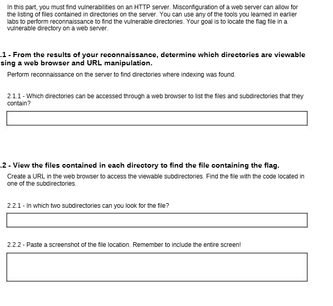 Solved In this part, you must find vulnerabilities on an | Chegg.com