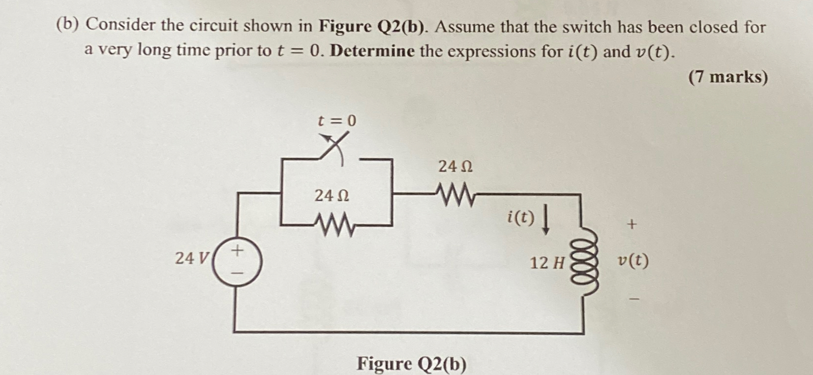 Solved (b) ﻿Consider the circuit shown in Figure Q2(b). | Chegg.com