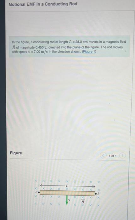 Solved Motional EMF in a Conducting Rod In the figure, a | Chegg.com
