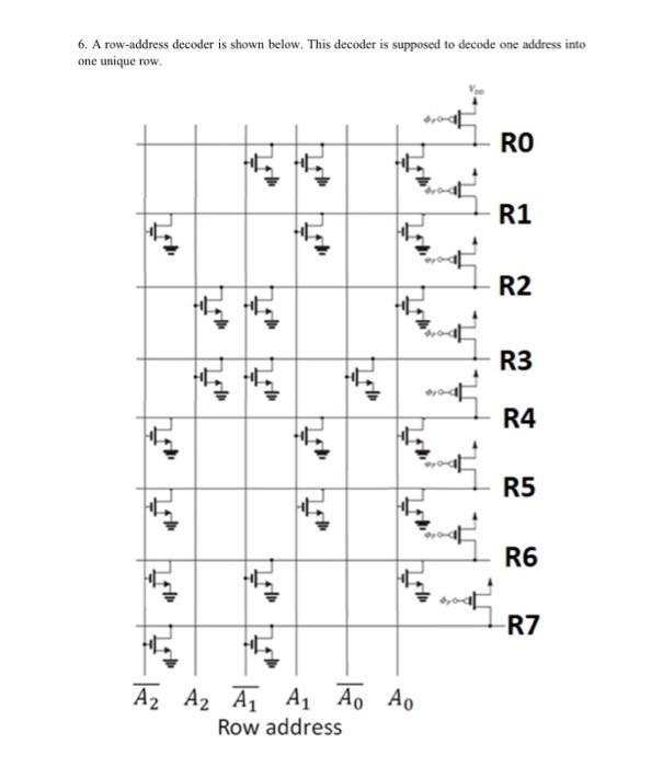 Solved 6. A row-address decoder is shown below. This decoder | Chegg.com