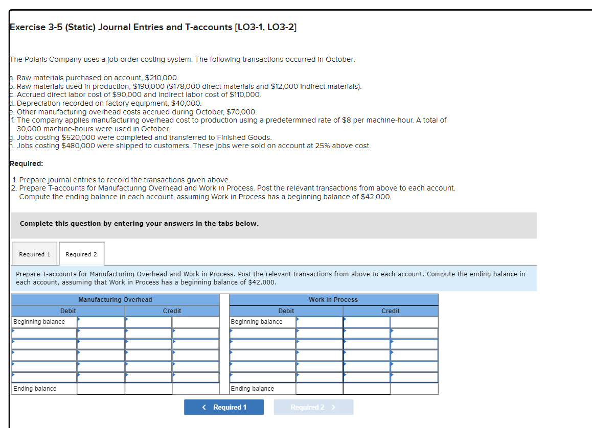 Solved Exercise 3-5 (Static) ﻿Journal Entries and T-accounts | Chegg.com