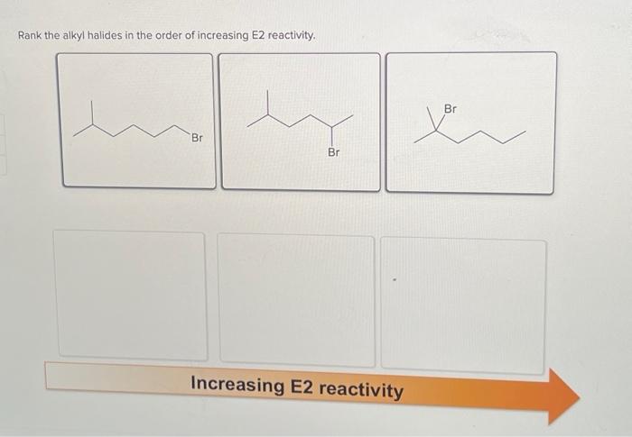 Solved Rank the alkyl halides in the order of increasing E2 | Chegg.com