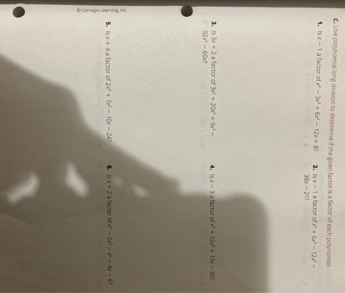 Solved Use polynomial long division to determine if the | Chegg.com