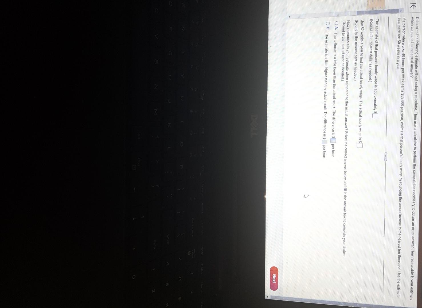 Solved Determine the following estimate without using a | Chegg.com