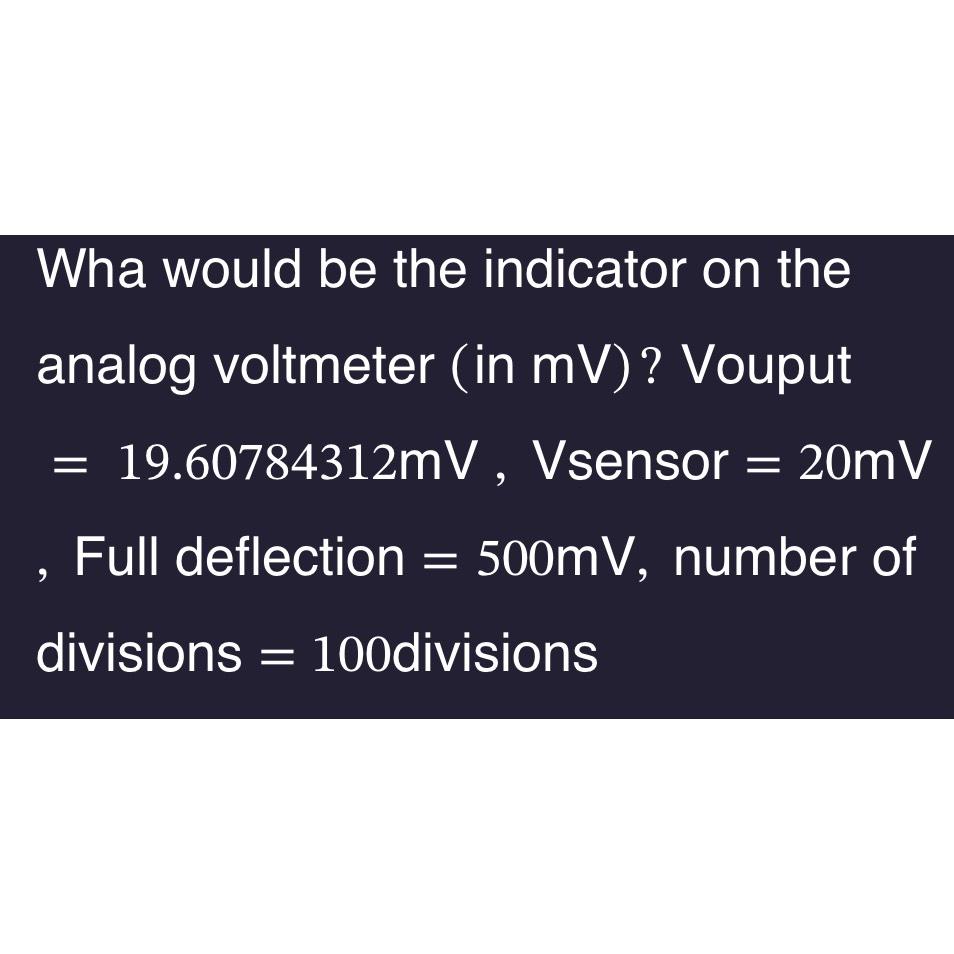 Solved Wha would be the indicator on the analog voltmeter | Chegg.com