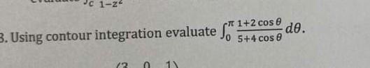 Solved 3sing contour integration evaluate | Chegg.com