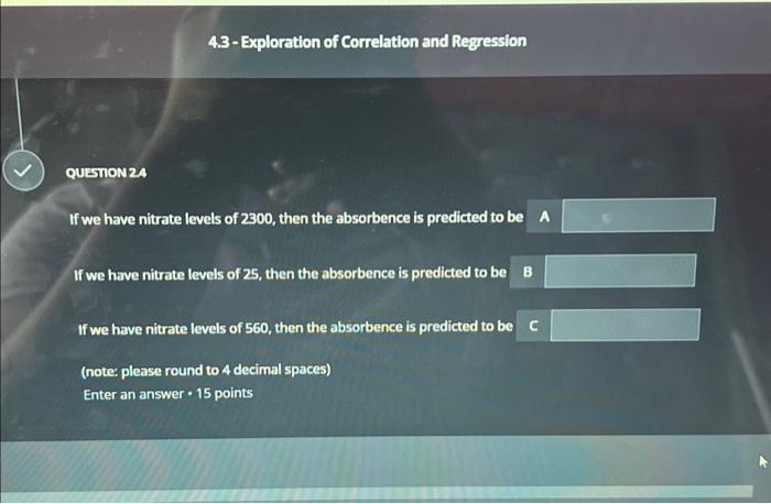 4.3 - Exploration of Correlation and Regression | Chegg.com