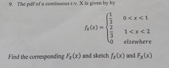 Solved The pdf of a continuous r.v. x ﻿is given by | Chegg.com