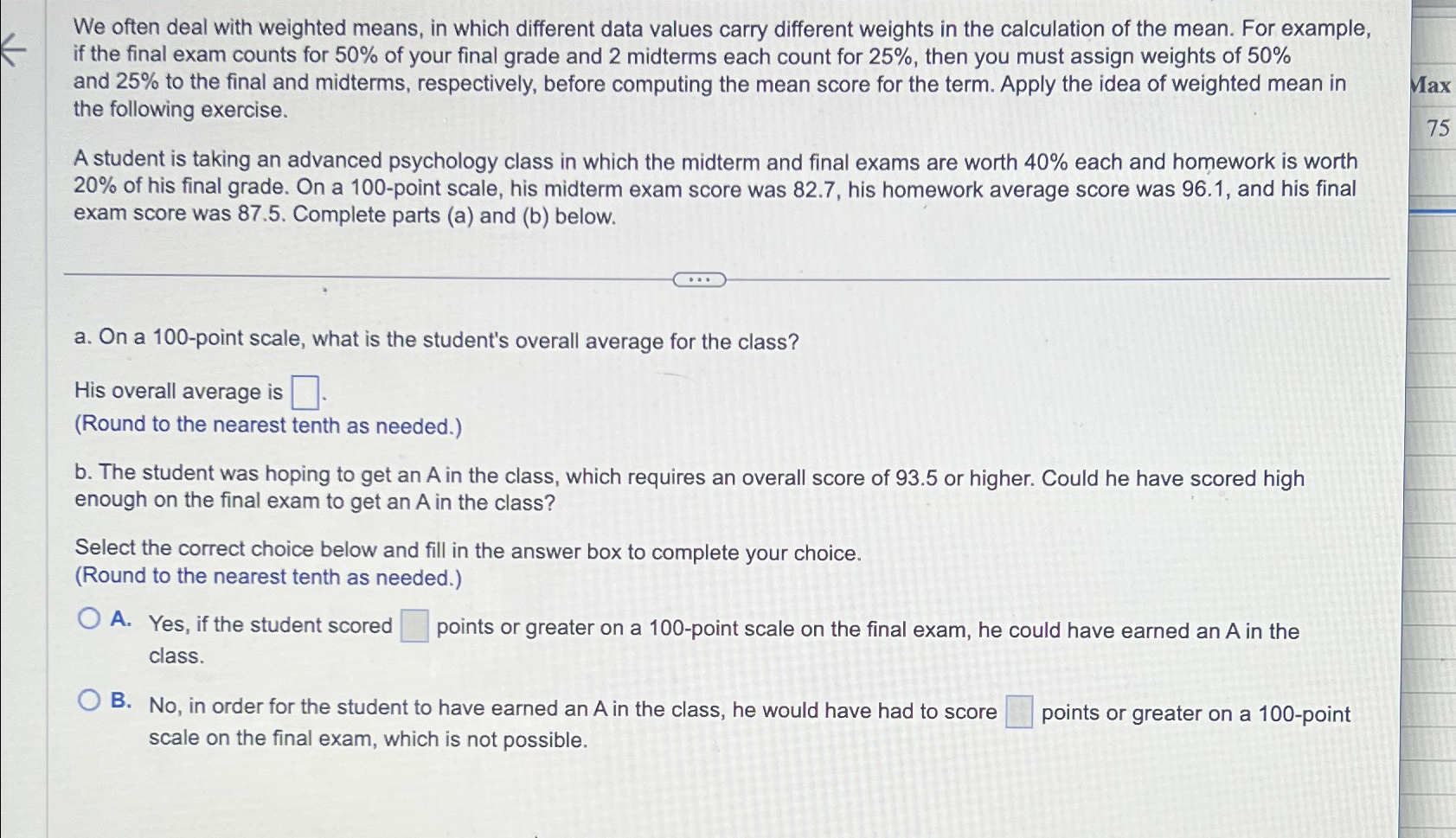 Solved We often deal with weighted means, in which different | Chegg.com