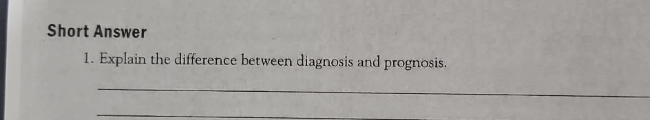 Solved Short AnswerExplain the difference between diagnosis | Chegg.com