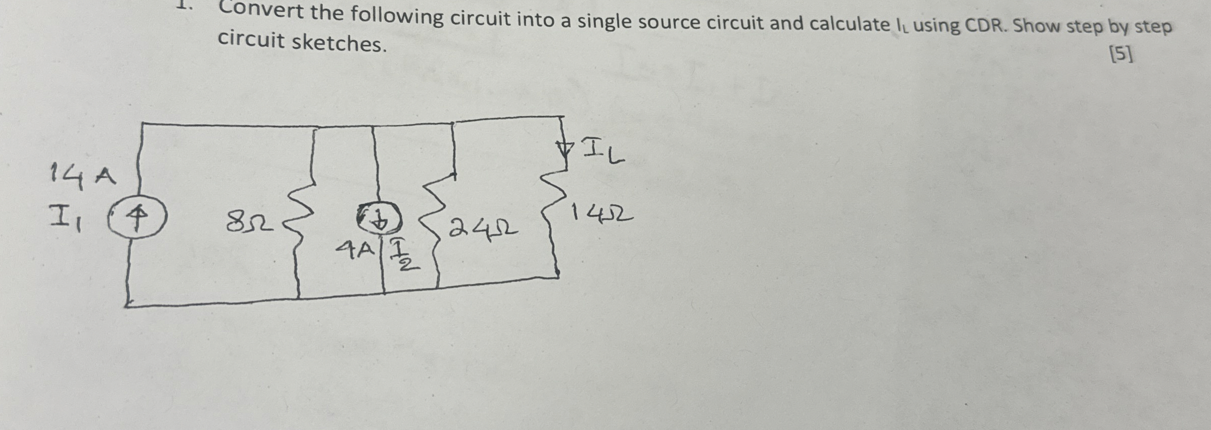 Solved Convert the following circuit into a single source | Chegg.com