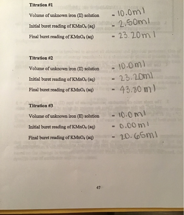 Solved EXPERIMENT 8: ANALYSIS OF AN IRON (II) SOLUTION BY | Chegg.com