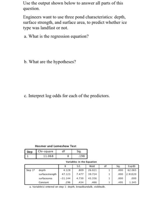 Solved Use the output shown below to answer all parts of | Chegg.com
