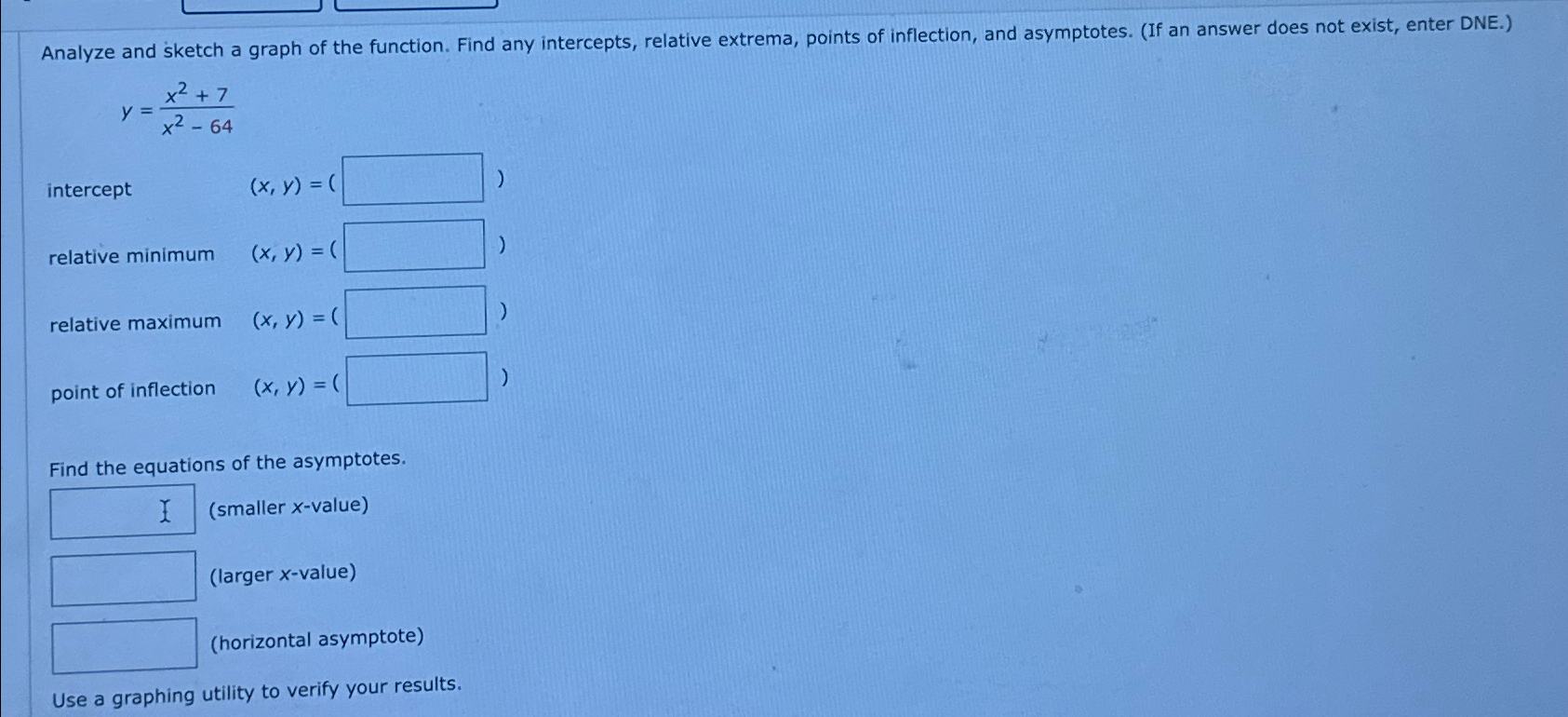 Solved Analyze and sketch a graph of the function. Find any | Chegg.com