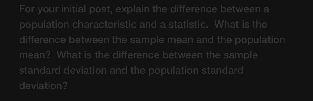 Solved For your initial post, explain the difference between | Chegg.com