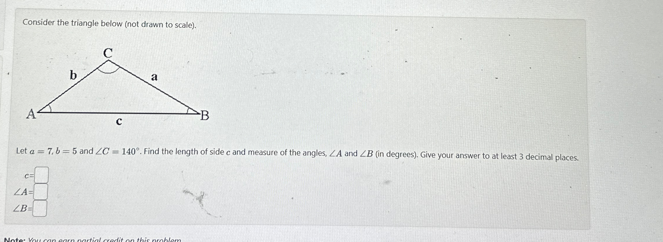 Solved Consider the triangle below (not drawn to scale).Let | Chegg.com