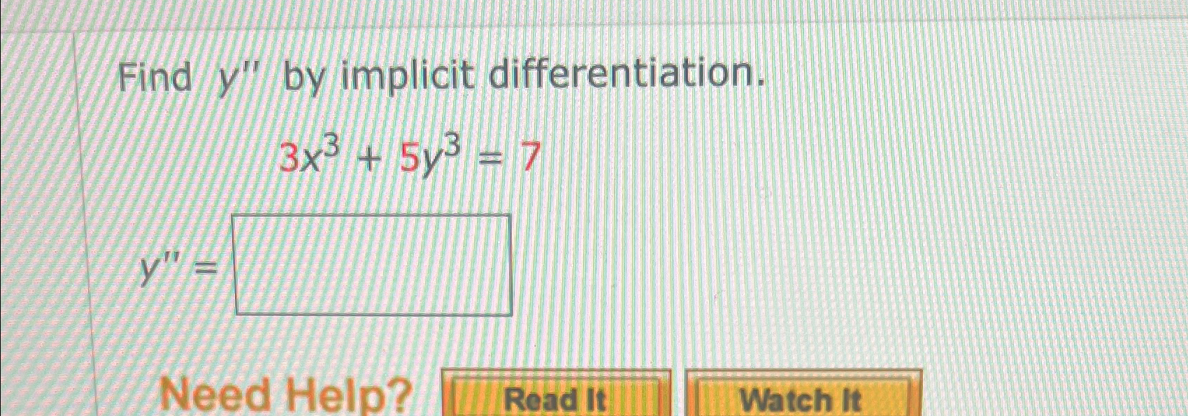 Solved Find y'' ﻿by implicit | Chegg.com