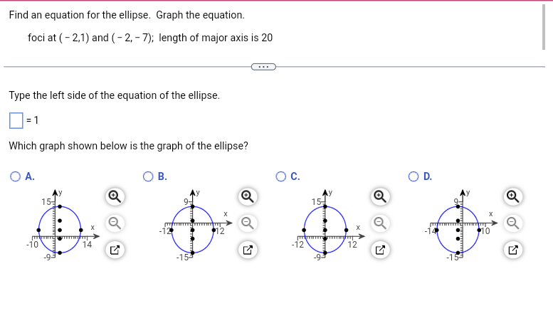 Solved Find an equation for the ellipse. Graph the equation. | Chegg.com