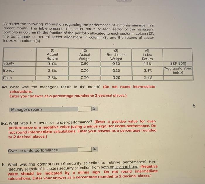 Solved Consider the following information regarding the | Chegg.com