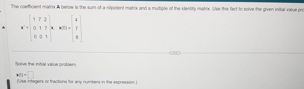Solved The coefficient matrix A below is the sum of a | Chegg.com