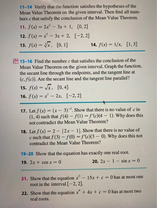 Solved 11 14 Verify That The Function Satisfies The Chegg