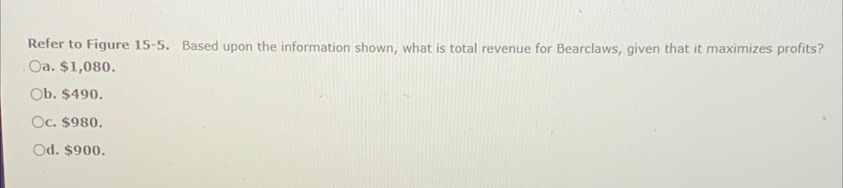 Solved Refer to Figure 15-5. ﻿Based upon the information | Chegg.com