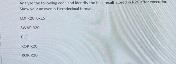 Solved Analyze the following code and identify the final | Chegg.com