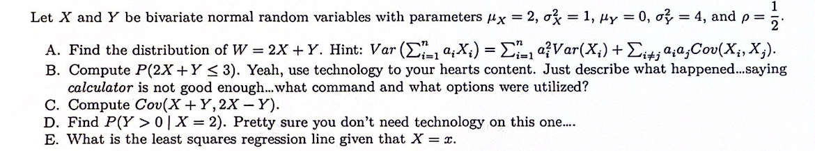 Solved Let x ﻿and Y ﻿be bivariate normal random variables | Chegg.com